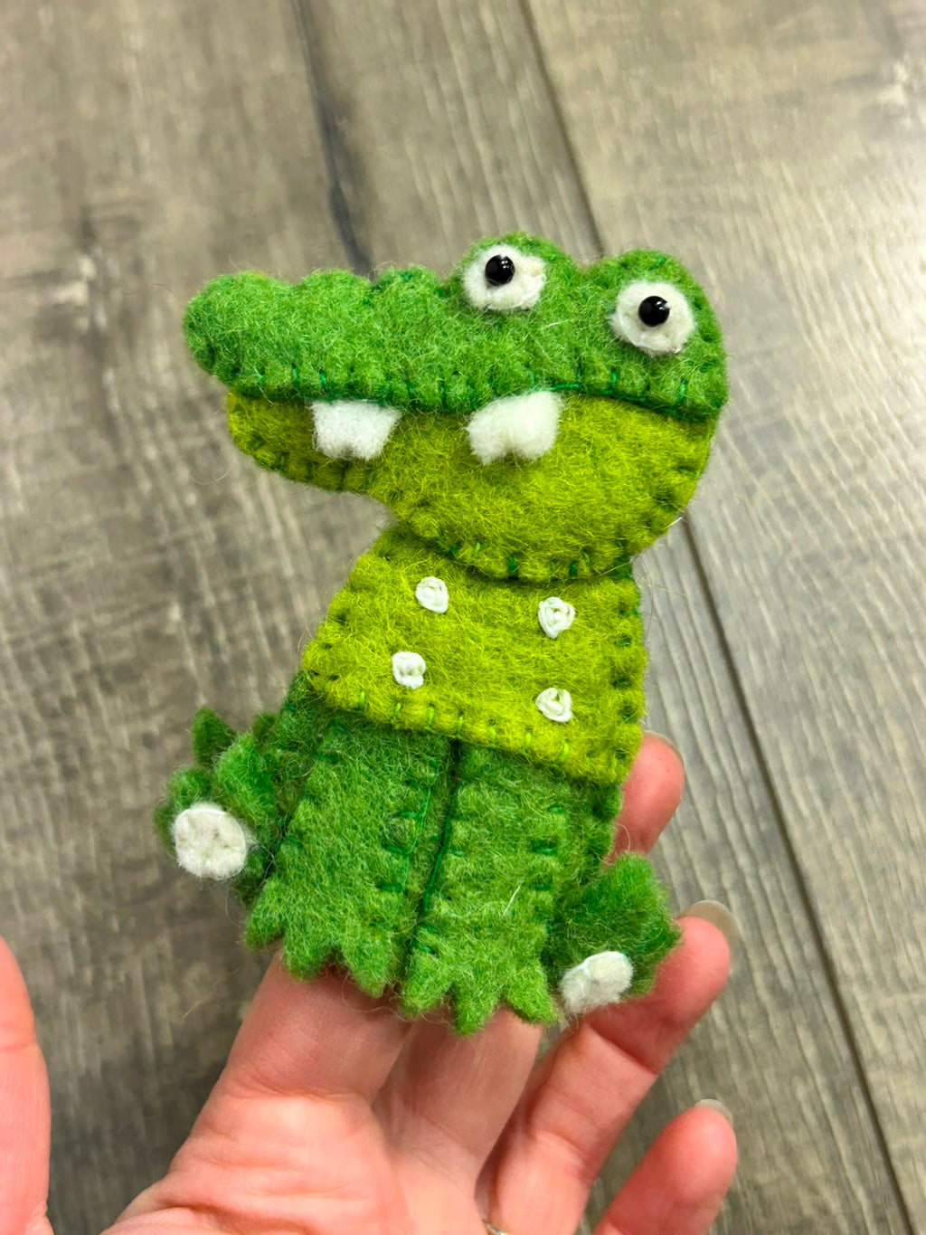 Felt Alligator Finger Puppet – Gringo Fairtrade