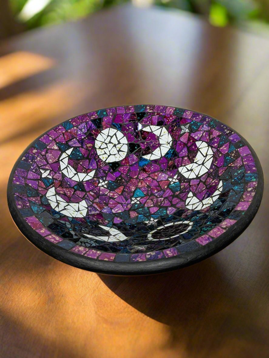 Large Round Blue Mosaic Bowl – Gringo Fairtrade