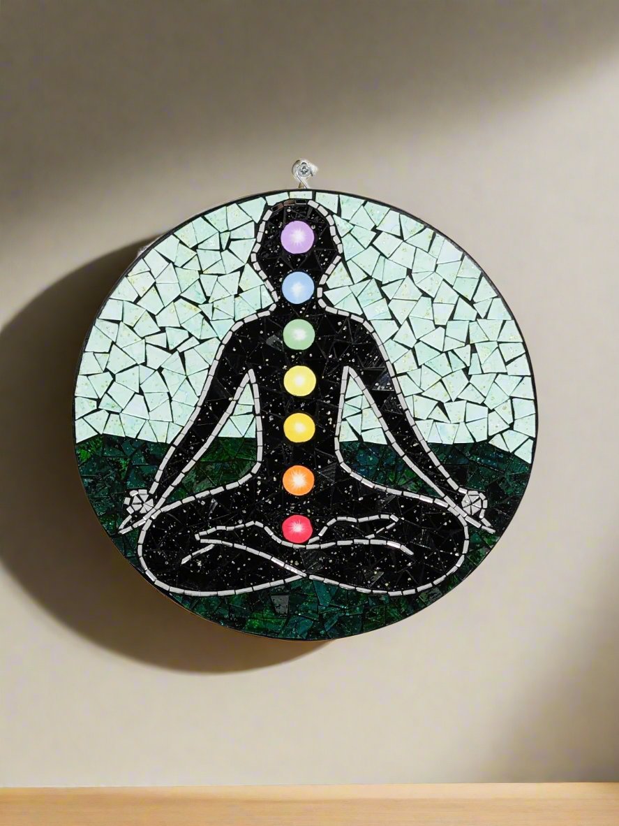 Round Mosaic Chakra Yoga Wall Hanging – Gringo Fairtrade