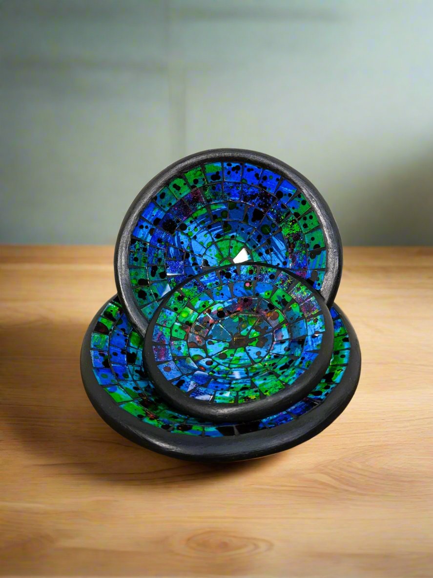 Set of 3 Round Mosaic Bowls – Gringo Fairtrade